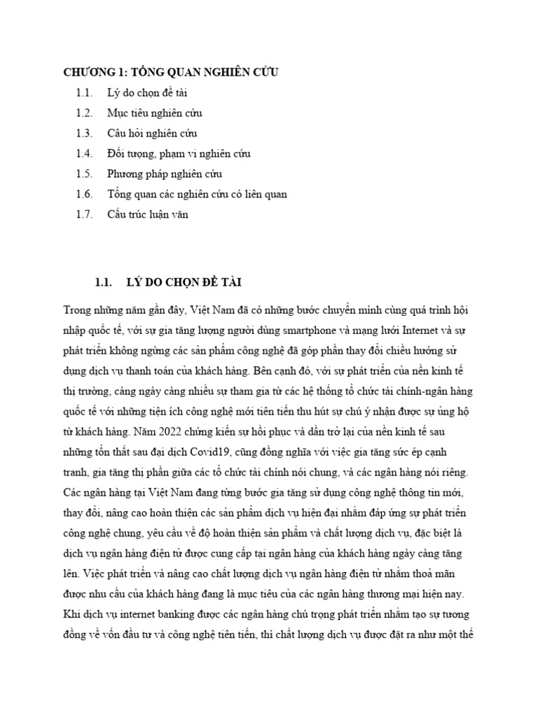 Chương 1: T NG Quan Nghiên C U | PDF
