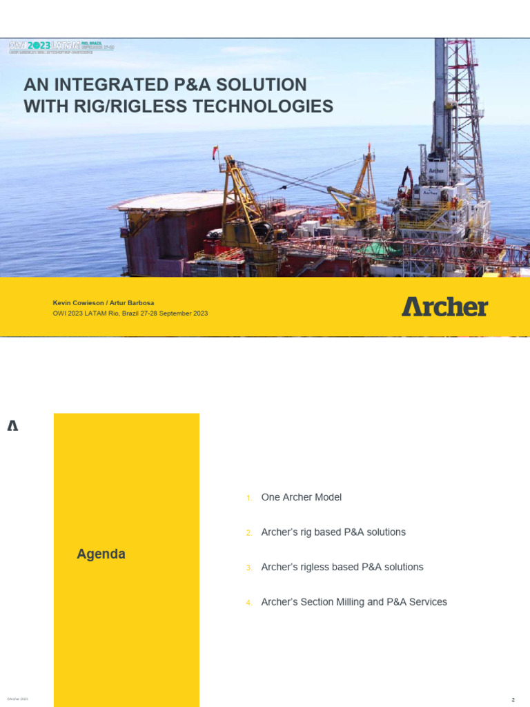 An Integrated P&A Solution With Rig-Rigless Technologies | PDF ...
