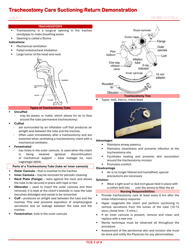 312 RM - Tracheostomy Care Suctioning | PDF | Respiratory Tract | Breathing
