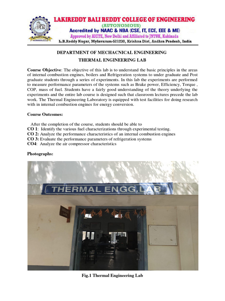 13 Thermal Engineering Lab | PDF | Diesel Engine | Engines