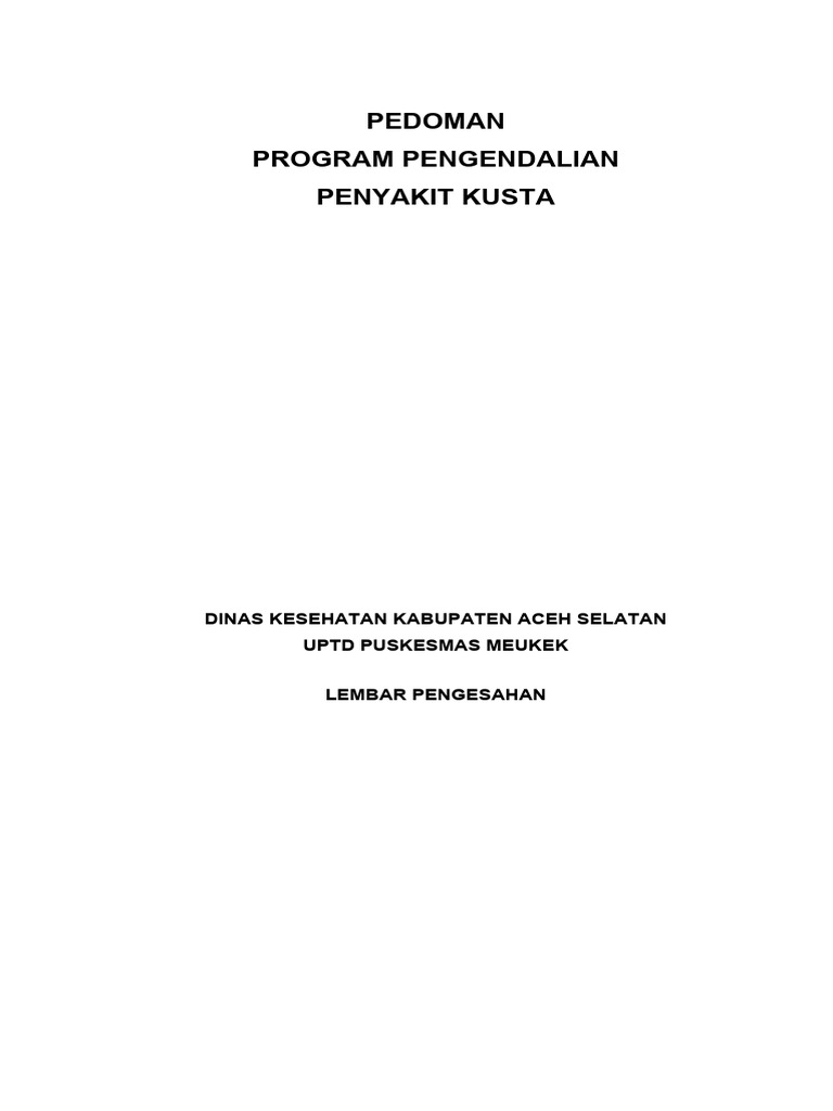 Pedoman Program Pengendalian Penyakit Kusta | PDF | Pengembangan Diri | Kesehatan Holistik
