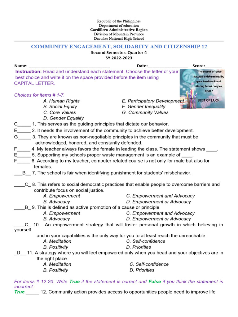 Exam Answer | Download Free PDF | Empowerment | Evaluation
