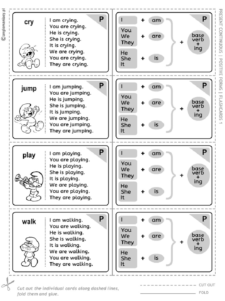 grammar-flashcards-present-continuous-forms | PDF