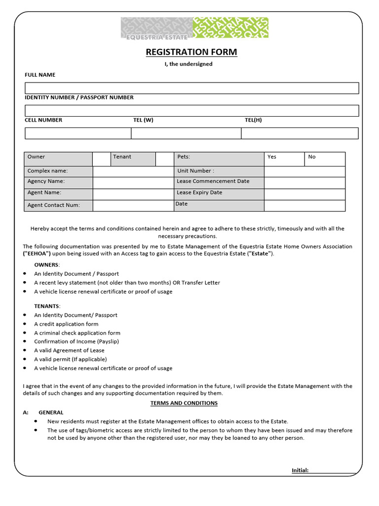 Registration Form 2 | PDF | Lease | Leasehold Estate