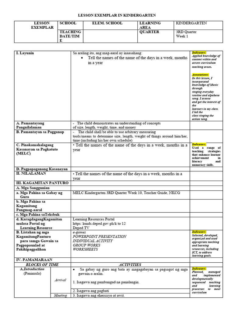 Lesson Plan With Indicators and Annotations | PDF | Learning | Literacy Lesson Plan With Indicators and Annotations | PDF | Learning | Literacy