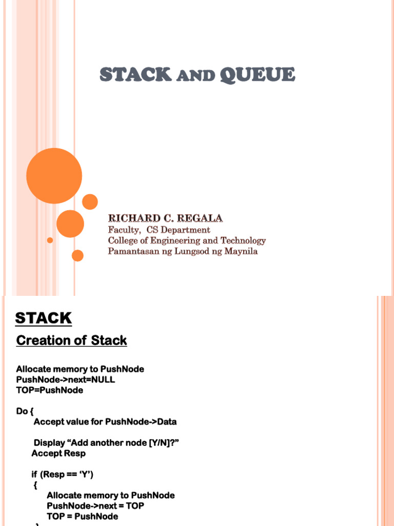 06 - ICC 0104 DSA Stack and Queue | PDF | Queue (Abstract Data Type) | Computer Programming