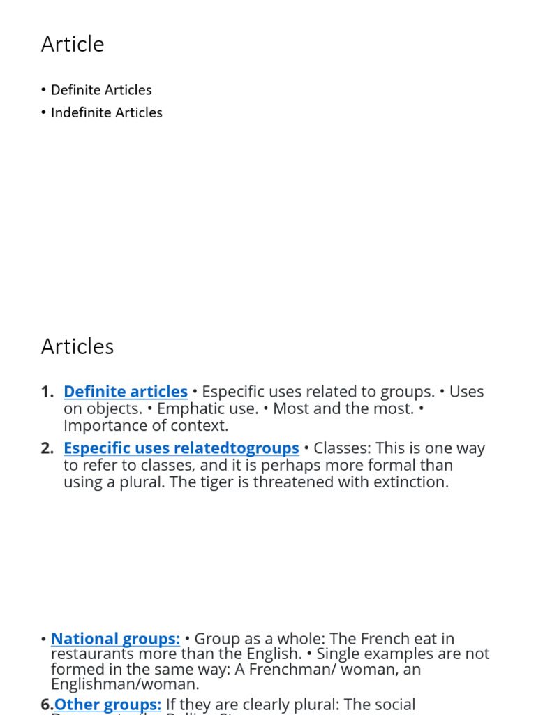 Articles & Determiners | Download Free PDF | Grammar | Syntax