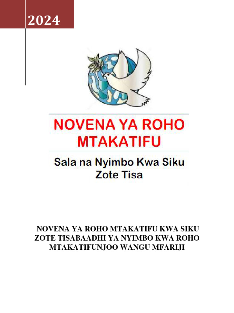 Novena Ya Roho Mtakatifu Kwa Siku Zote Tisabaadhi Ya Nyimbo Kwa Roho Mtakatifunjoo Wangu Mfariji ...