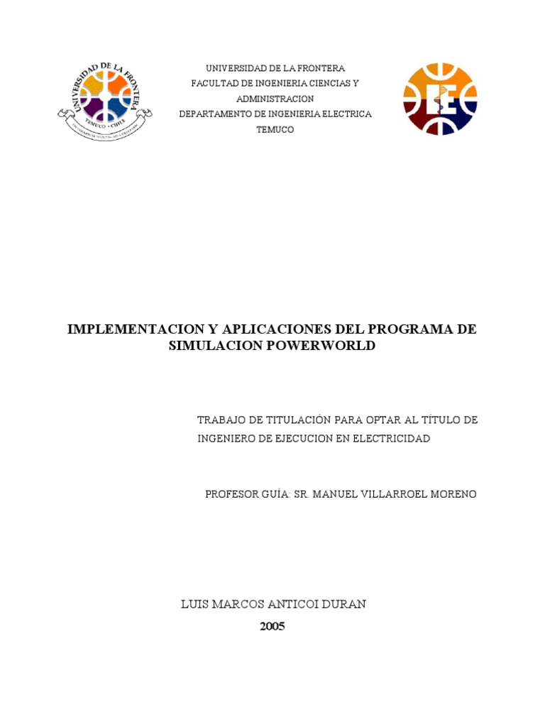 Implementacion y Aplicaciones Del Programa de Simulacion Power World ...