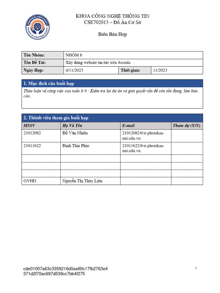 CSE702013 MeetingMinutes Template VI V1 | PDF