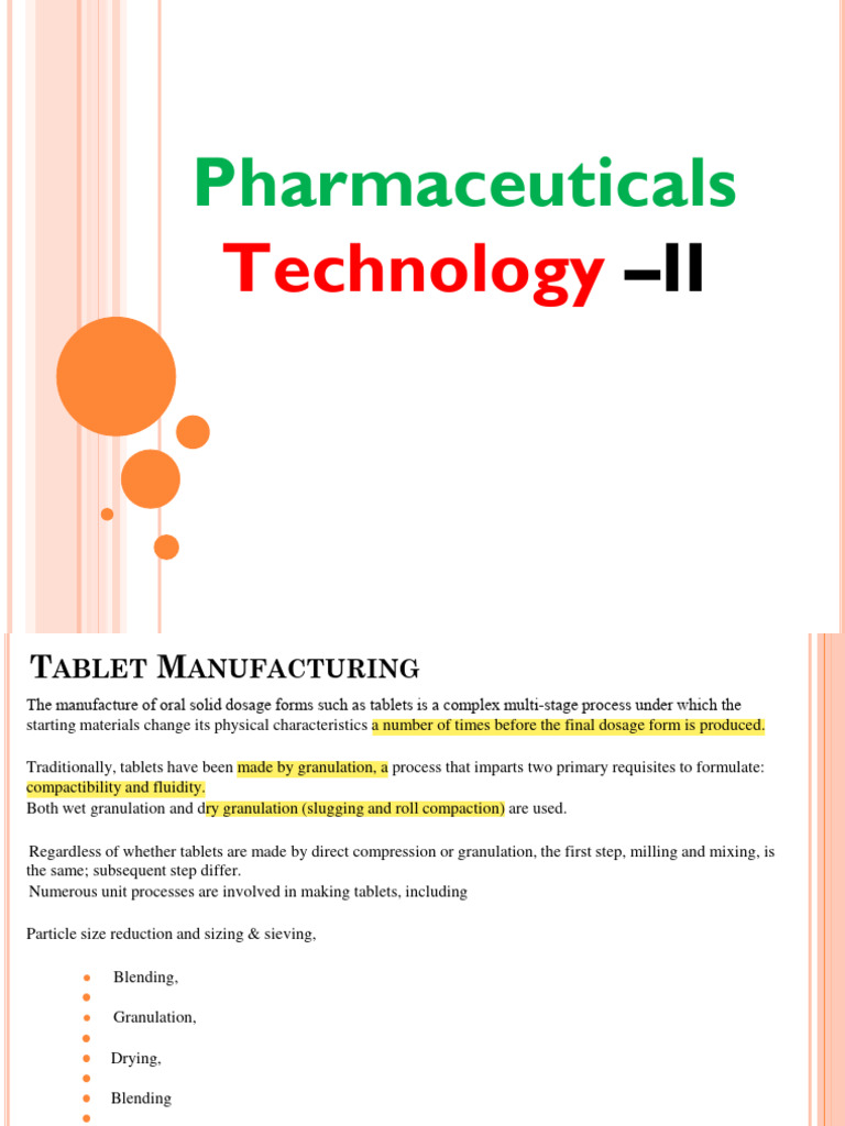 Manufacturing | PDF | Tablet (Pharmacy) | Industrial Processes