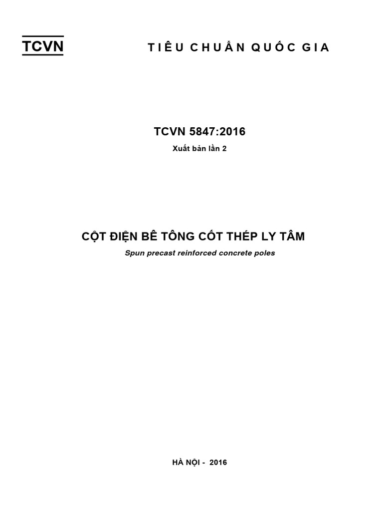Tieu Chuan Viet Nam TCVN 5847 2016 Bo Khoa Hoc Va Cong Nghe | PDF