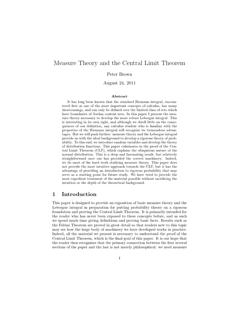 Brown | PDF | Measure (Mathematics) | Set (Mathematics)