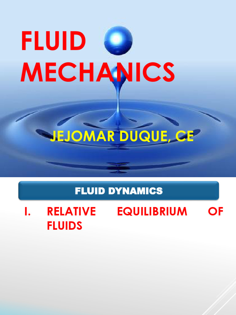 Fluid Dynamics: Equilibrium & Translation | PDF