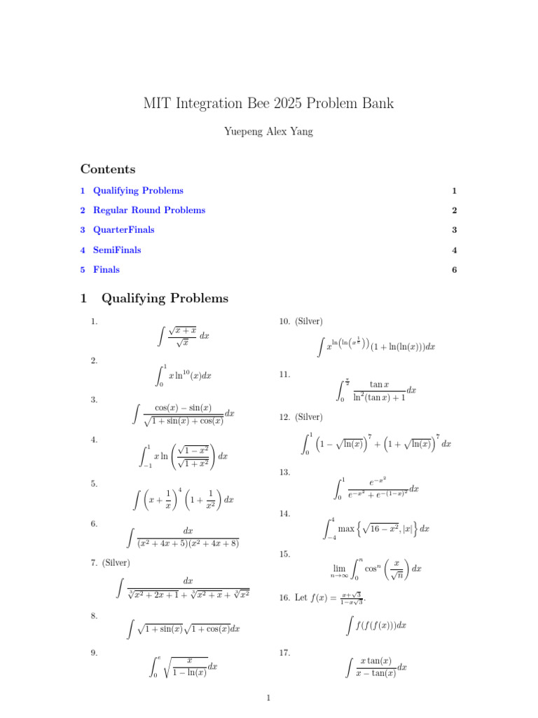 MIT Int Bee 2025 Mock Problems | PDF | Functions And Mappings ...