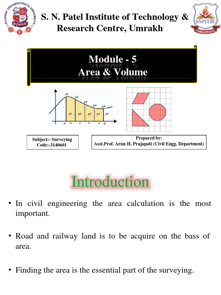 Surveying - Module 5 Area and Volume | PDF | Area | Surveying