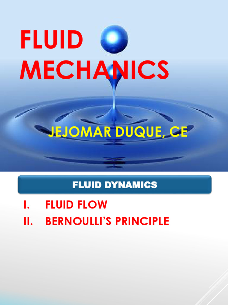 8 Fluid Flow Bernoulli PDF | PDF | Fluid Dynamics | Physical Phenomena