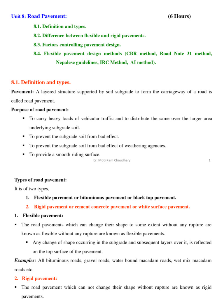 Unit-8. Pavement Design | PDF | Road Surface | Road