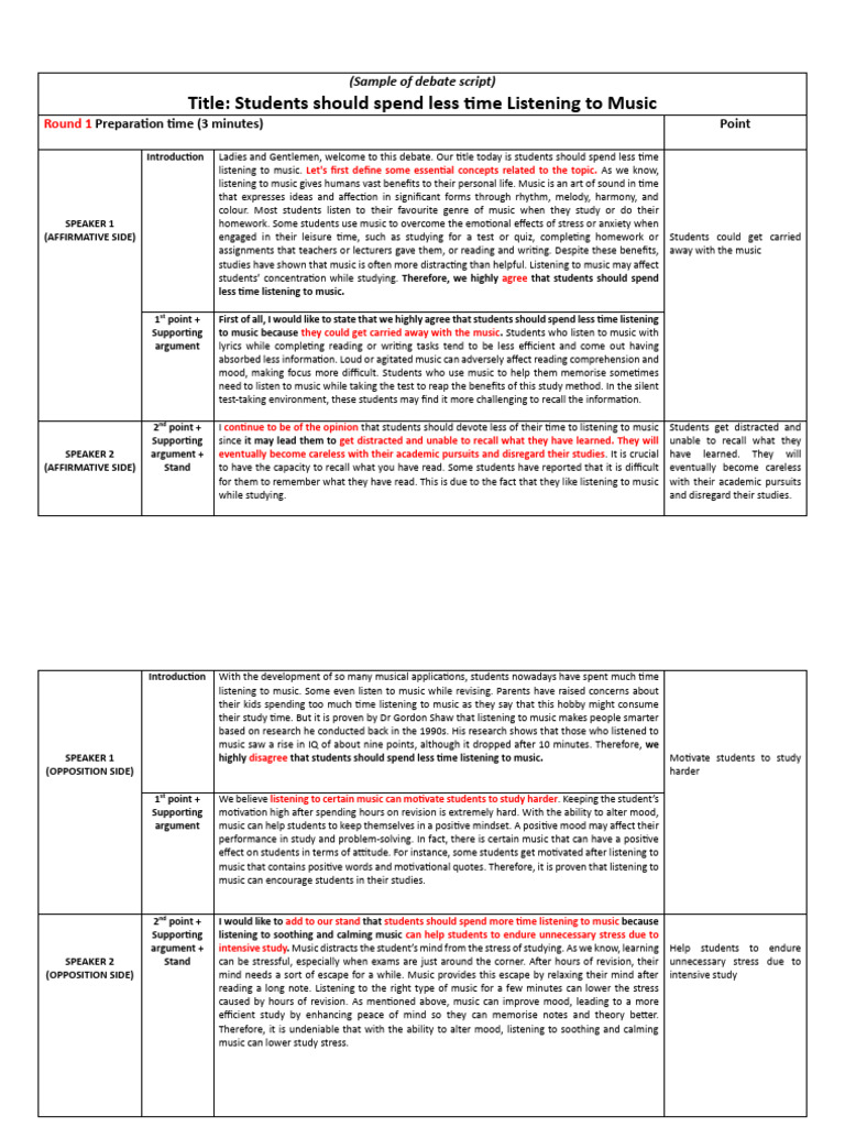 Sample of Debate Script | PDF | Mental Health | Mood (Psychology)