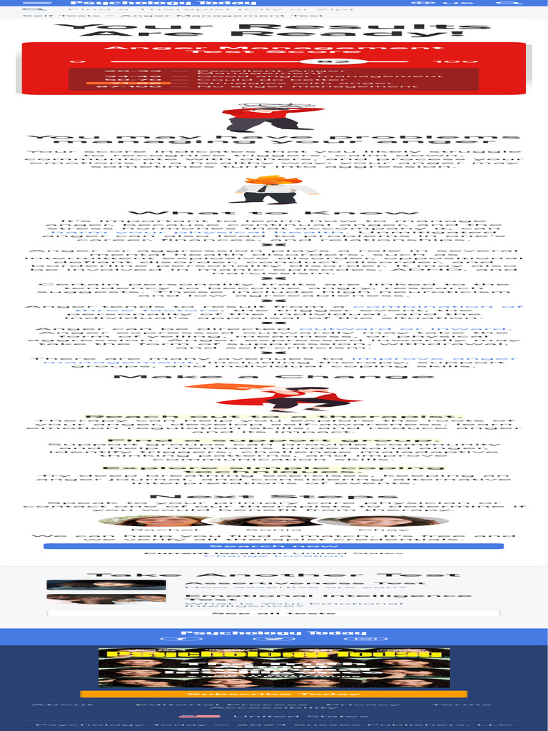Anger Management Test Quiz Score Psychology Today | PDF | Anger ...