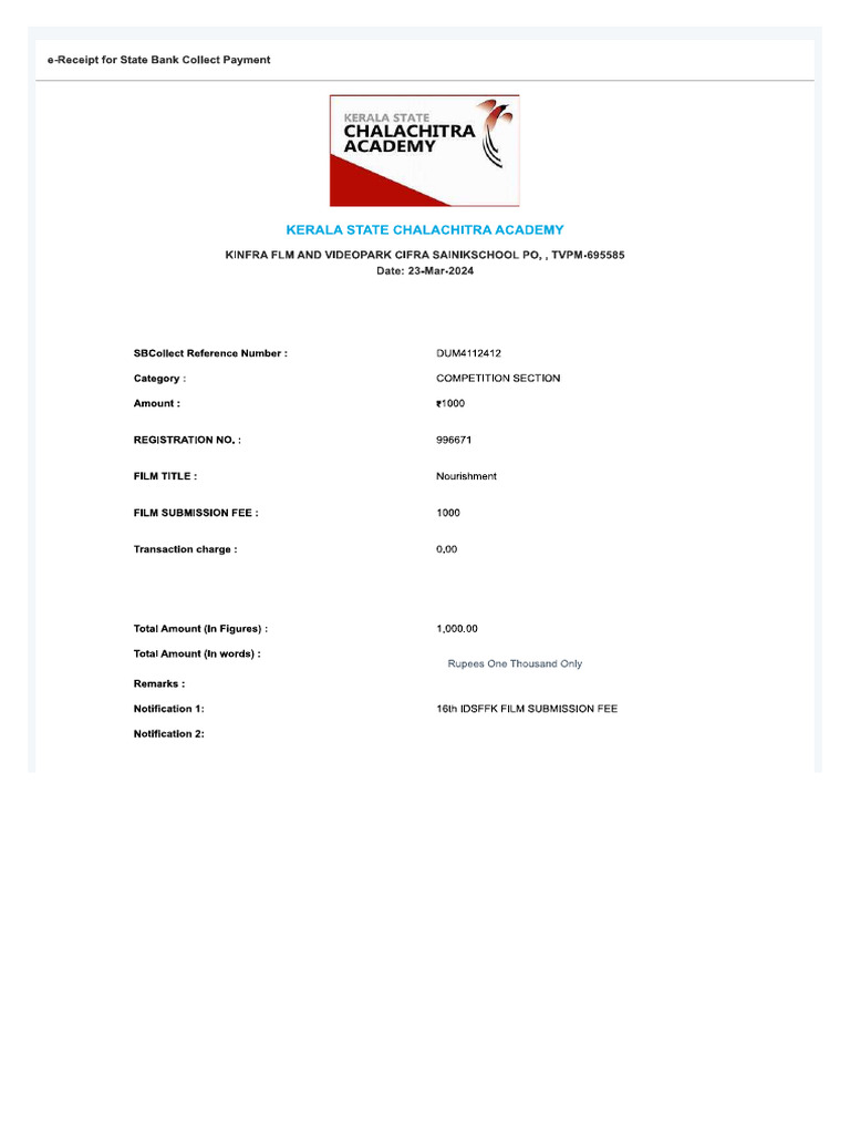 Kerala Documentary Festival 2024 Entry Form | PDF