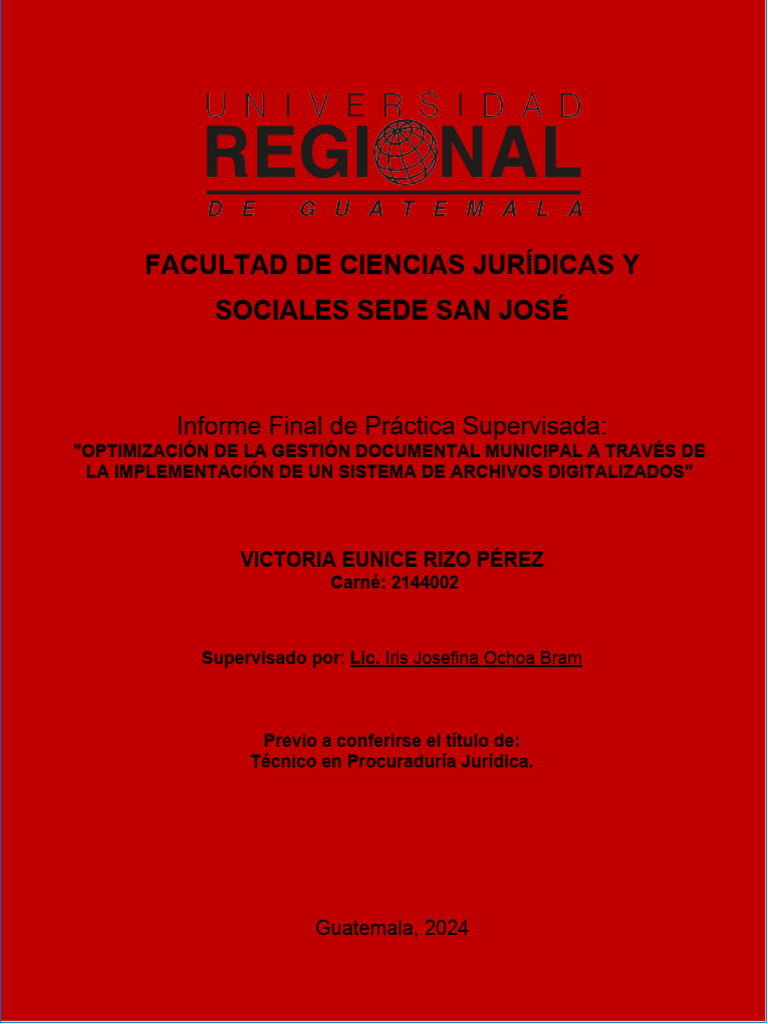 Reporte de Victoria Rizo A Supervisar | PDF | Análisis FODA | Gobierno ...