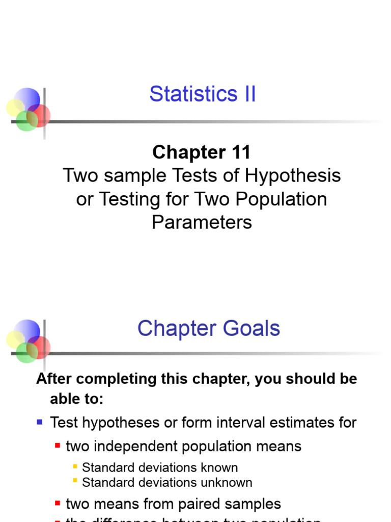 Chap11 Two Sample Hypothesis Testing BBA 2K3 | PDF | Statistical Theory ...