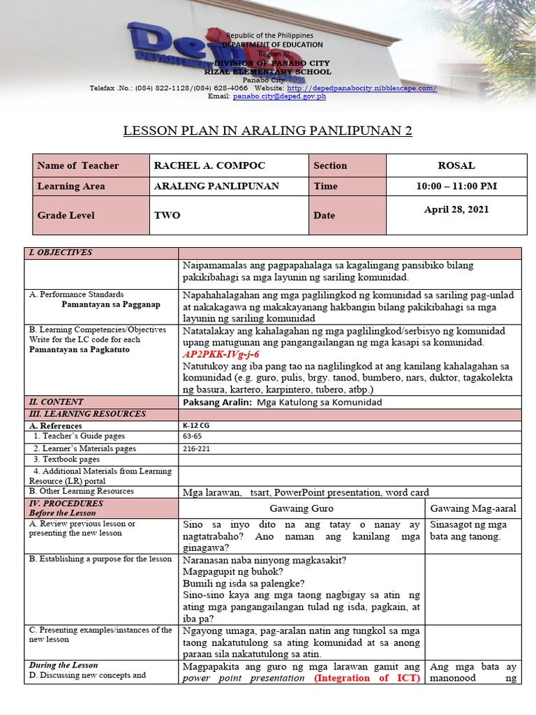 Aral. Pan Lesson Plan | PDF