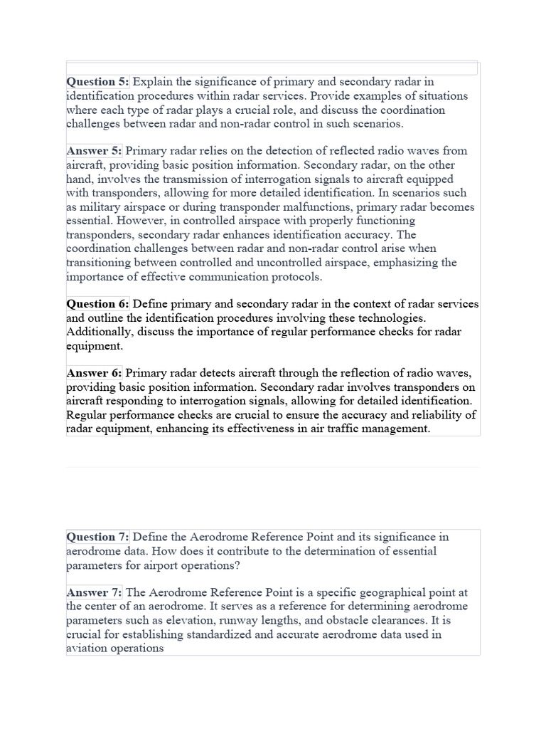 13 Mark Question With Answers | PDF | Air Traffic Control | Transponder ...