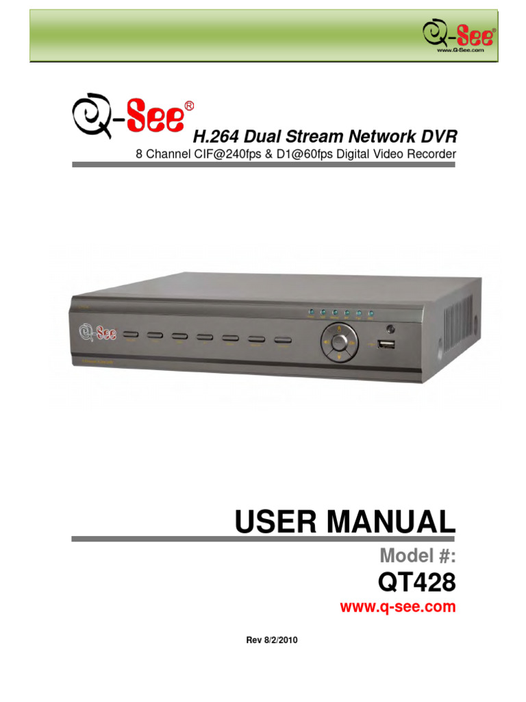 DVR Q-See-Qt428-Users-Manual-121032 Espidel | PDF | Menu (Computing ...