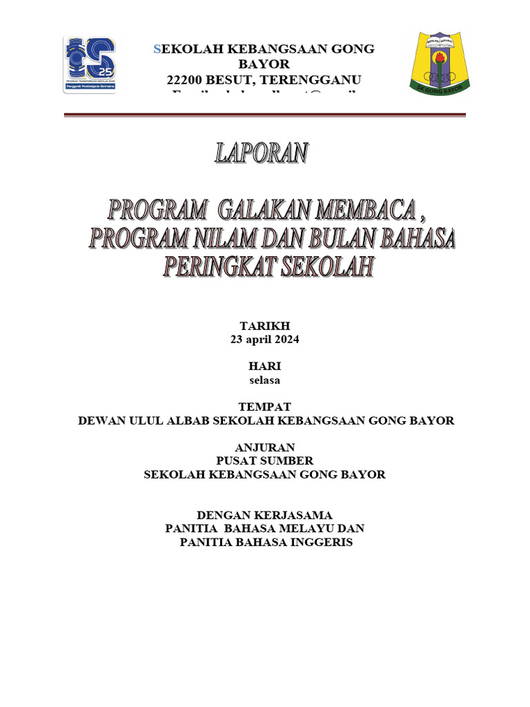 Laporan Program Membaca Dan Nilam24 | PDF