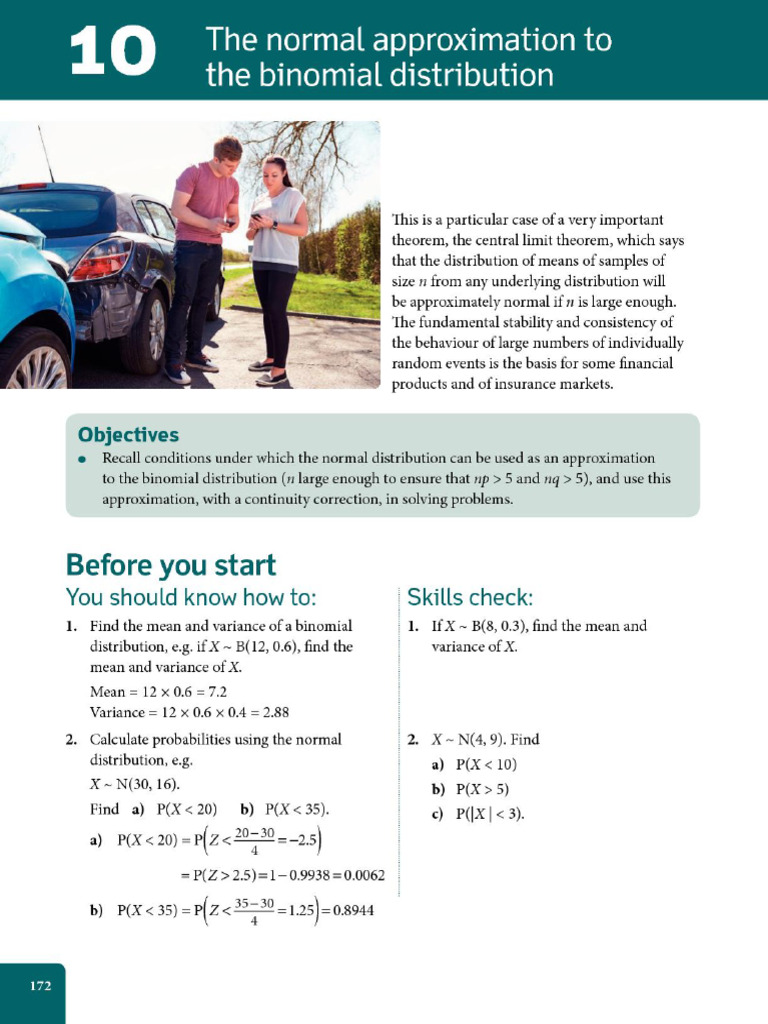 Unit 9 Normal Approximation To Binomial Distribution | PDF