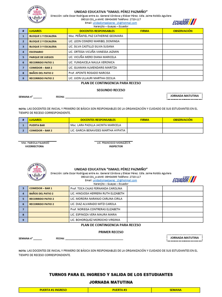 006 Formato Plan de Contingencia | PDF