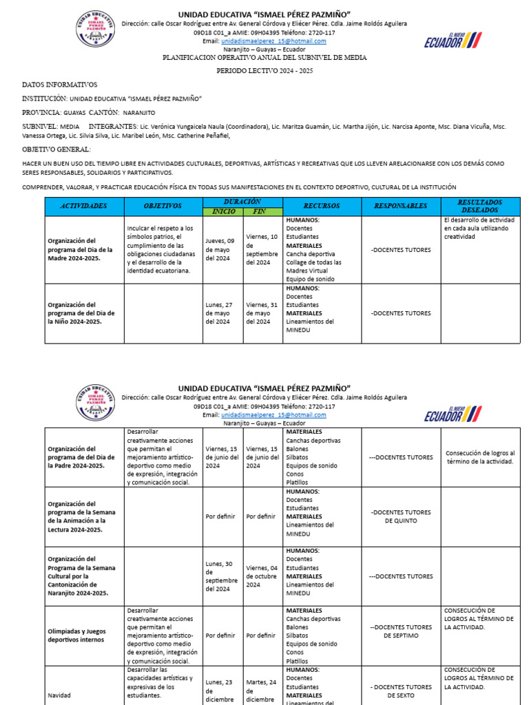 005 Formato Poa | PDF