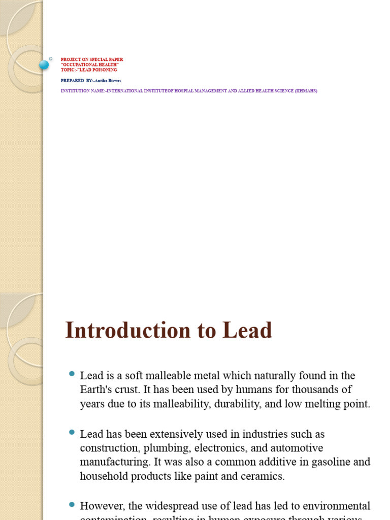 Lead Poisoning: Causes and Effects | PDF | Lead | Anemia