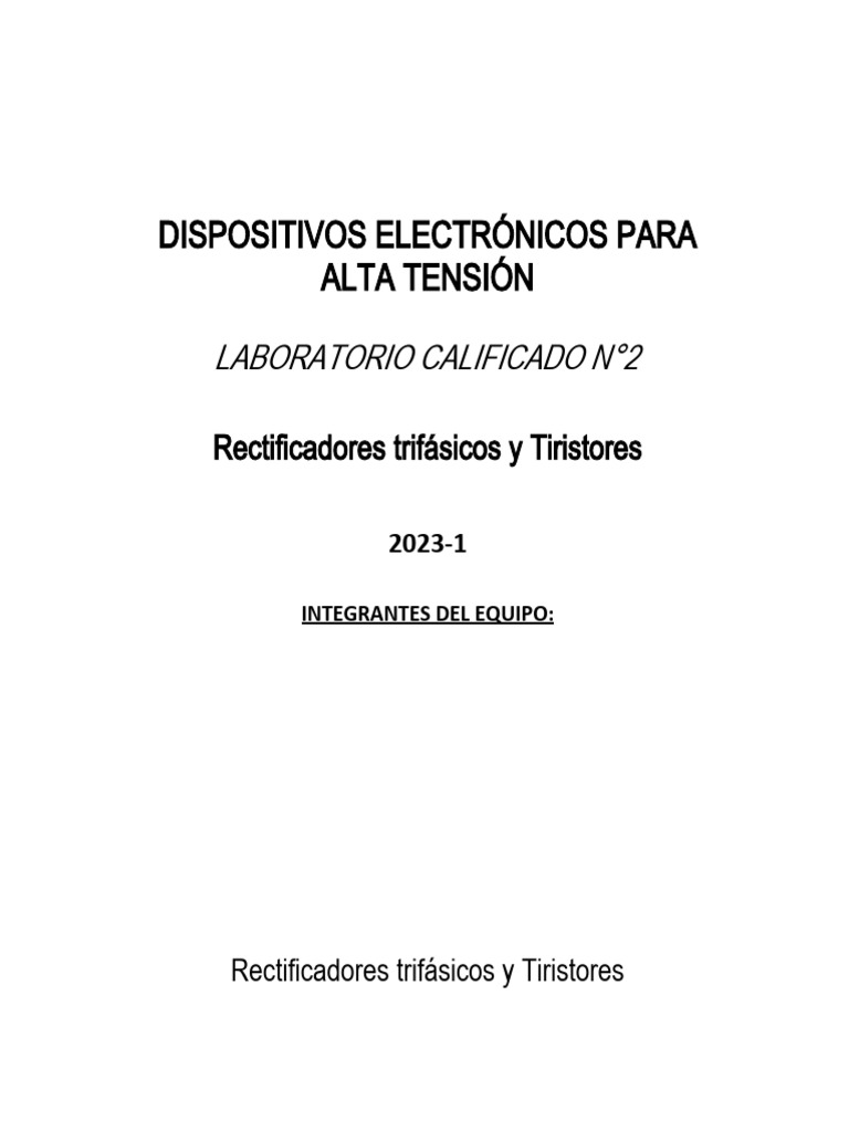 Lab2 Informe | PDF | Rectificador | Electromagnetismo