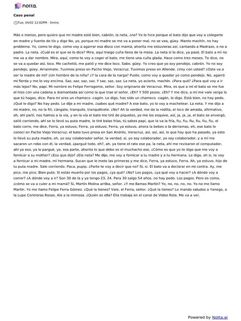 Elemento Subjetivo, Objetivo y Normativo Caso Penal | PDF