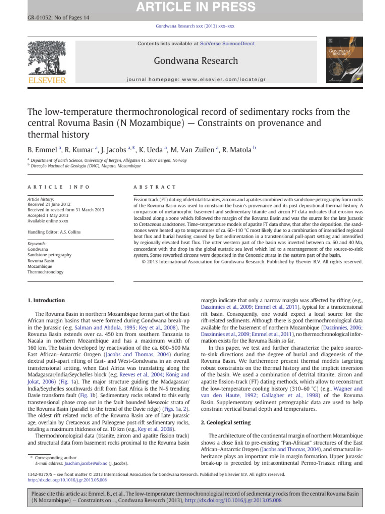 LT Geocrnologr Rovuma Basin | PDF | Geology | Earth Sciences
