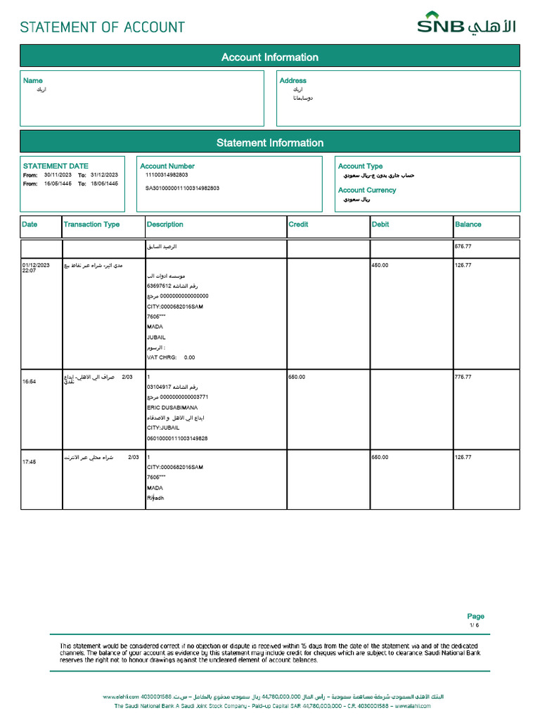 E Statement | Download Free PDF | Debits And Credits | Payments
