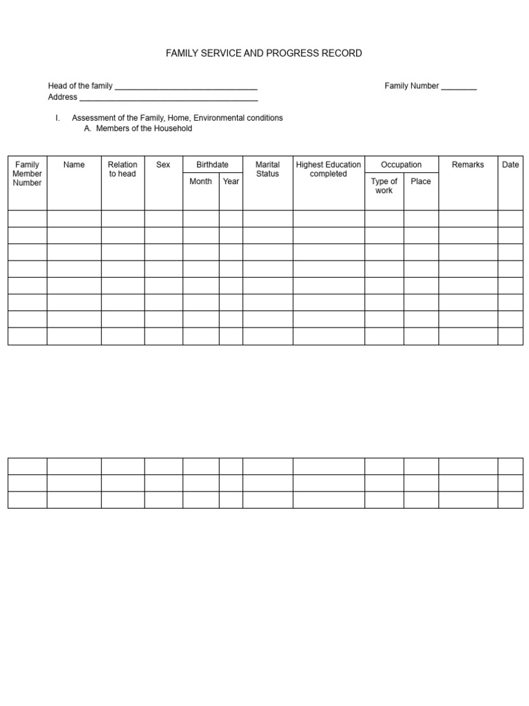 Family Service and Progress Record | PDF | Sanitation | Waste Management