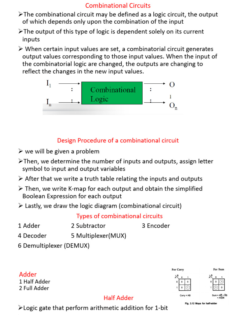 Combinational Circuits Overview and Types | PDF | Digital Electronics ...
