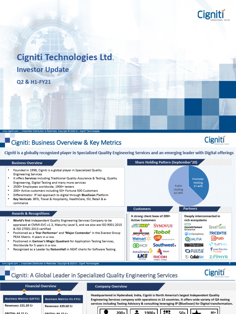 Cigniti Technologies Limited Q2FY21 Investor Presentation | PDF ...