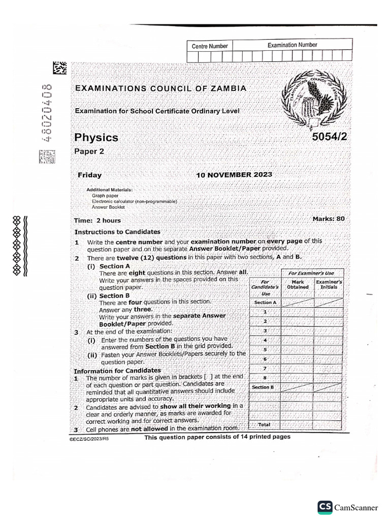 Pure Physics 2023 With Answers | PDF
