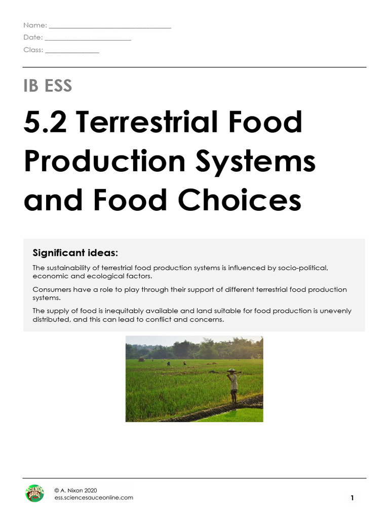 5.2 Terrestrial Food Production Systems and Food Choices | PDF | Food ...