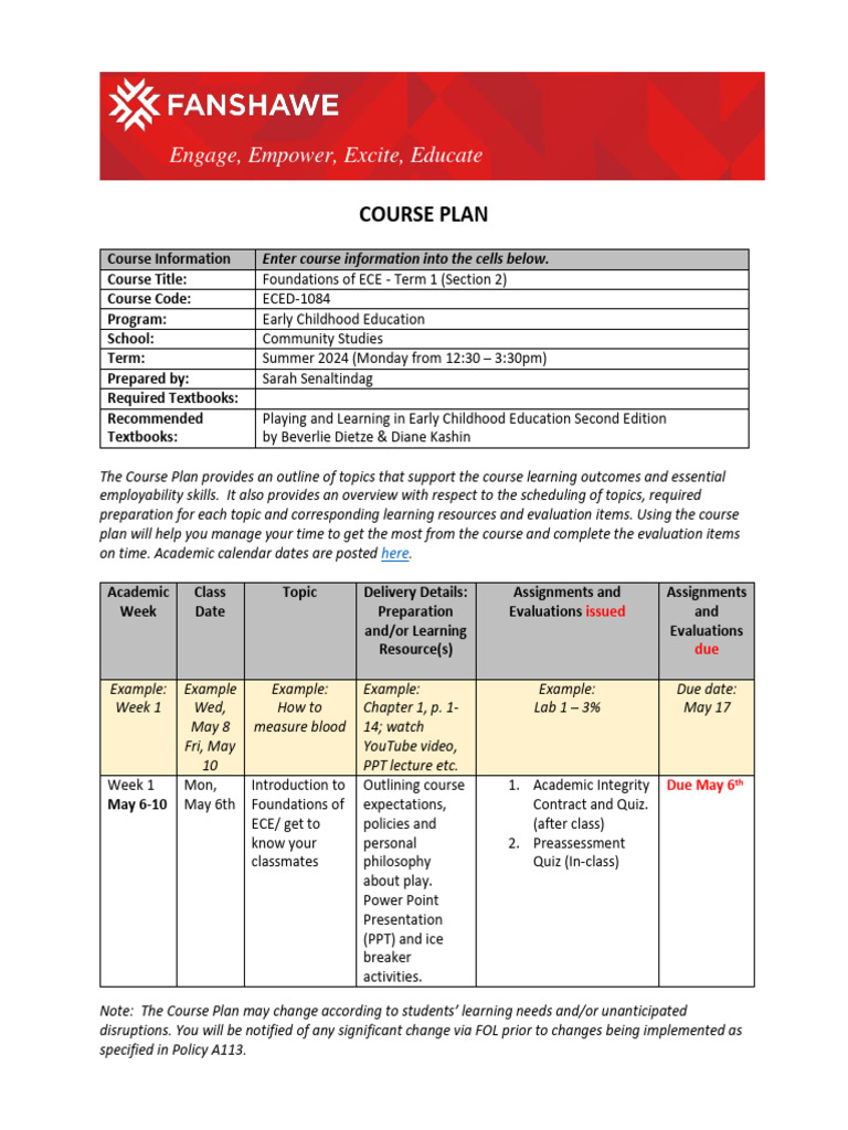 Summer 24 ECED - 1084 (Section 02) | PDF | Early Childhood Education ...
