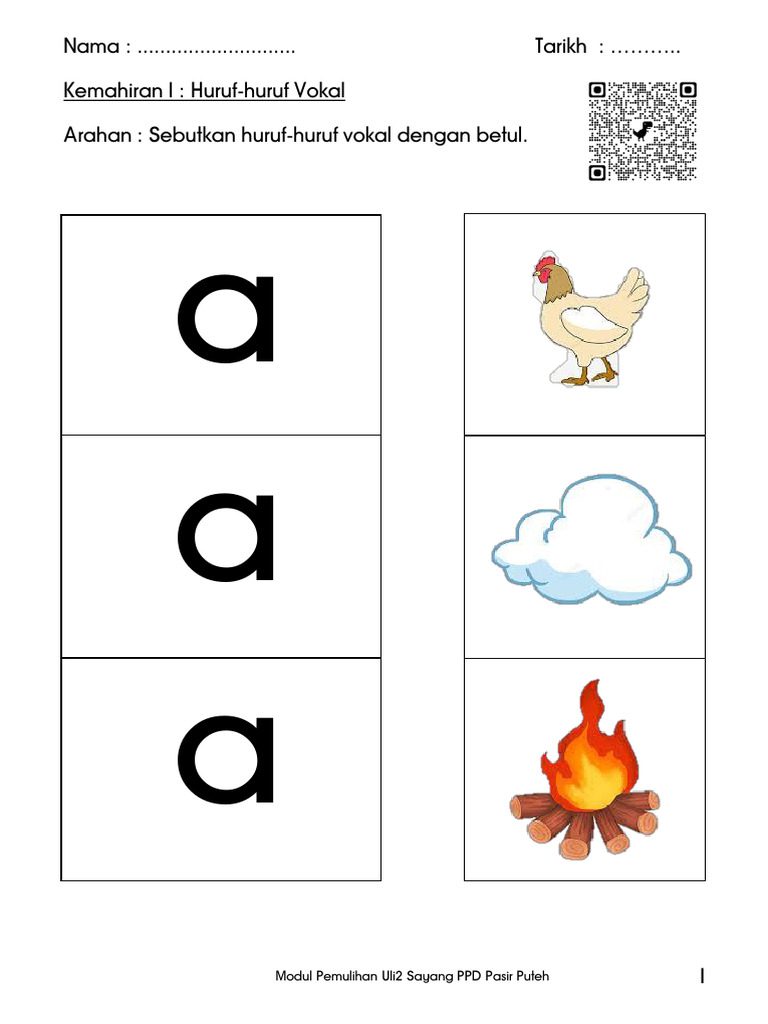 Modul Pemulihan Huruf Vokal dan Kecil | PDF | Seni & Disiplin Bahasa ...