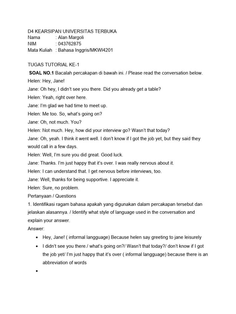 English Language Assignment Overview | PDF | Human Communication
