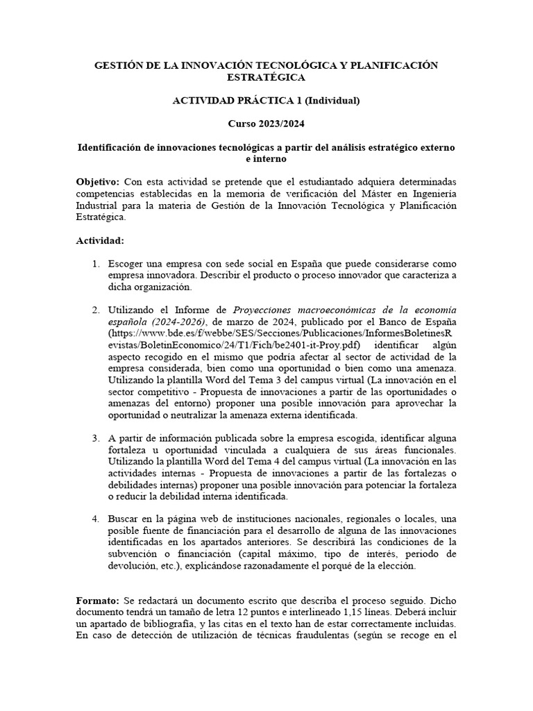 Identificacion de innovaciones tecnologicas | PDF | Innovación | Business