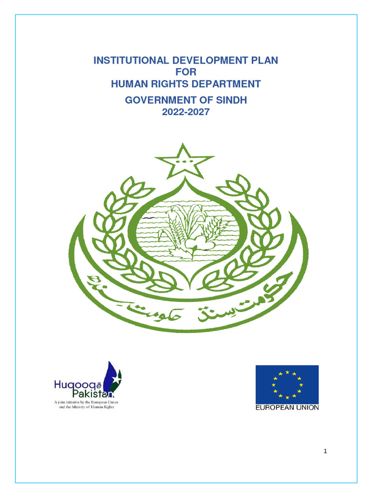 Sindh Human Rights Department Institutional Development Plan - Final ...