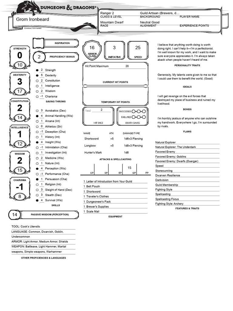 Grom Ironbeard Download Free Pdf Dungeons And Dragons